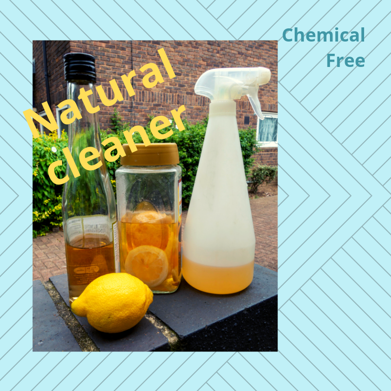 Natural cleaner made using lemon and white vinegar