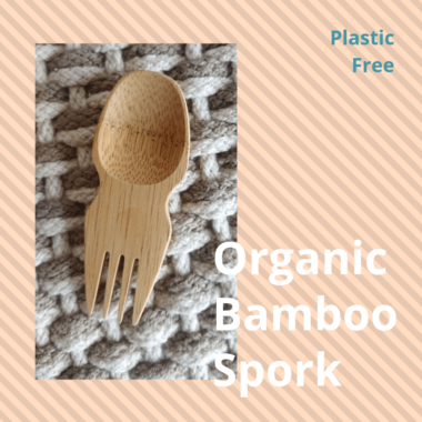 Organic bamboo spork. Ideal to carry around with you to eat plastic free